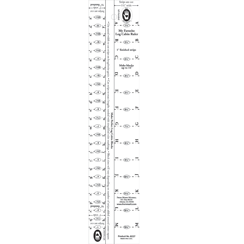 Log Cabin Ruler 1/2 & 1" 8227 – EllaKates